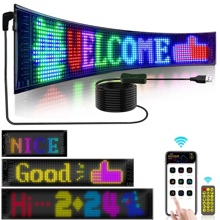 WS2812B DIY Smart Led Matrix Pixel Panel Lamp Addressable RGB Pattern Graffiti Scrolling Text ...